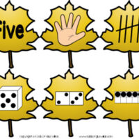 Fall Leaves Number Match-Up - A Dab of Glue Will Do