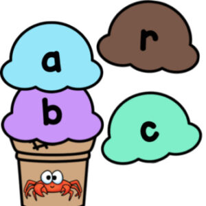 Ice Cream CCVC Word Building Activity - A Dab of Glue Will Do