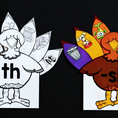 Turkeys Digraph Match-Up - A Dab of Glue Will Do